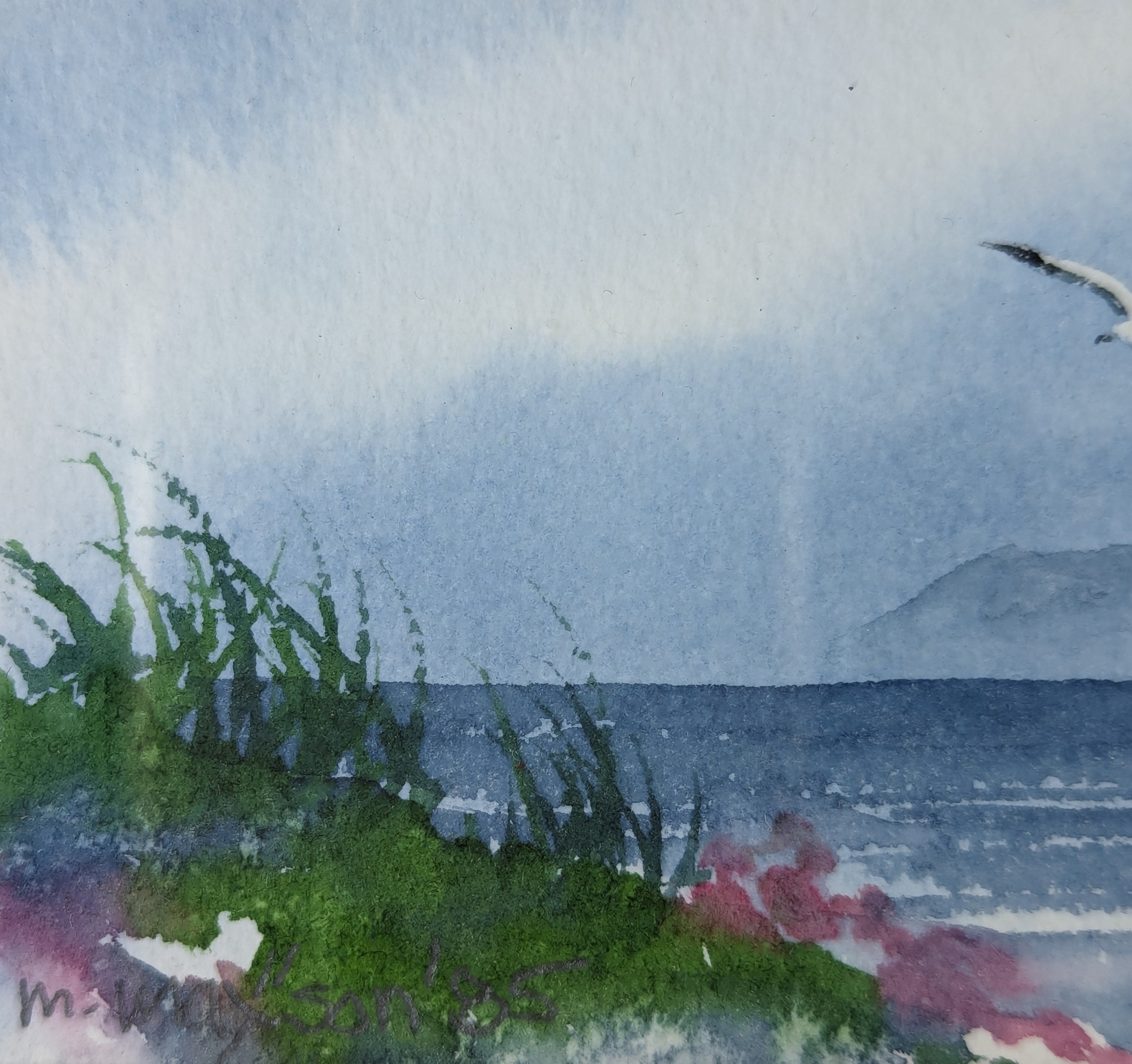 Marilynn Maxon Painting Original Watercolor Seascape Sailboat Signed by ...