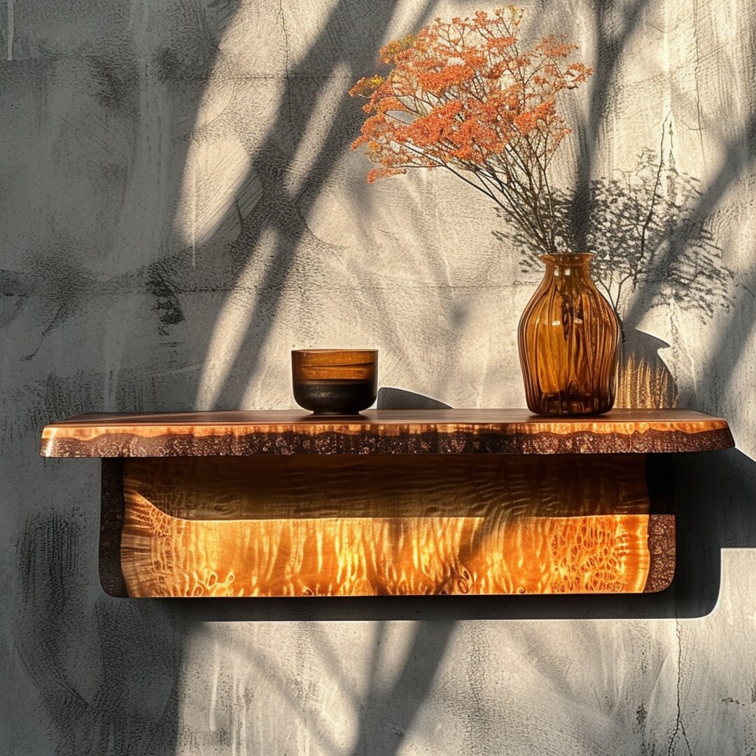 Wooden Rustic Floating Shelves Handcrafted Using Sustainable Solid Wood ...