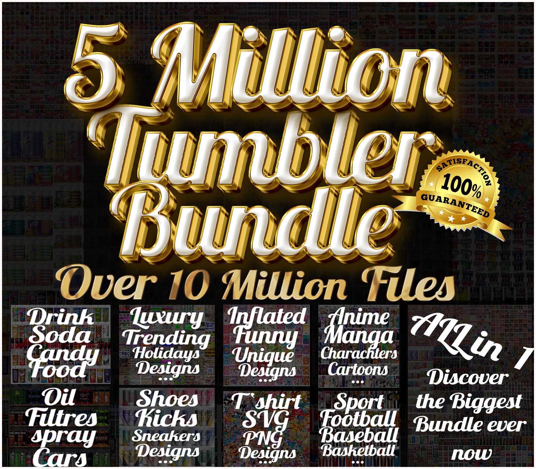 5 MILLION PNG SVG Mega Bundle, Print Shop Starter Pack, Characters ...