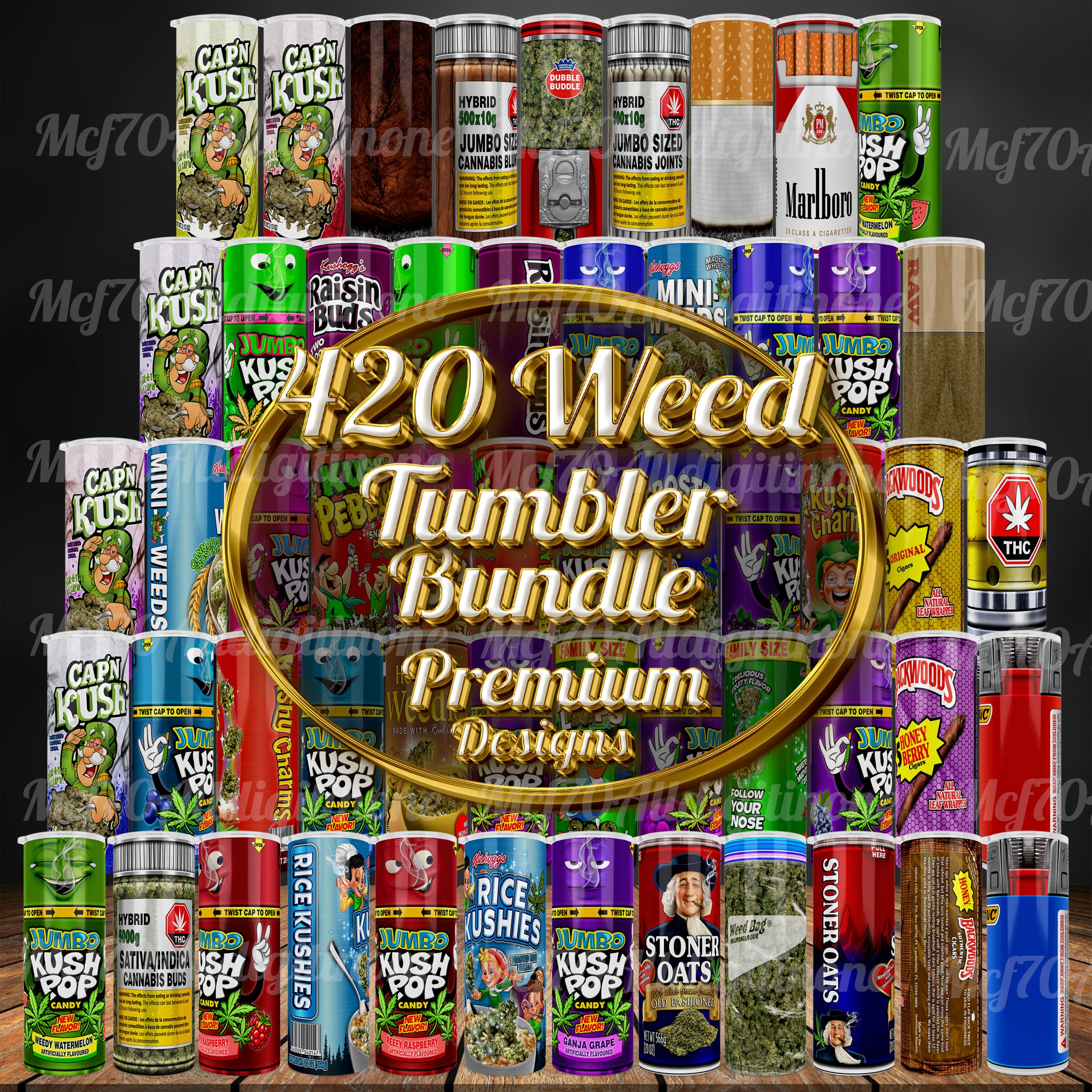 420 Weed Cereal Bundle, 420 Weed 20oz Tumbler Wraps Bundle, Kush Candy ...