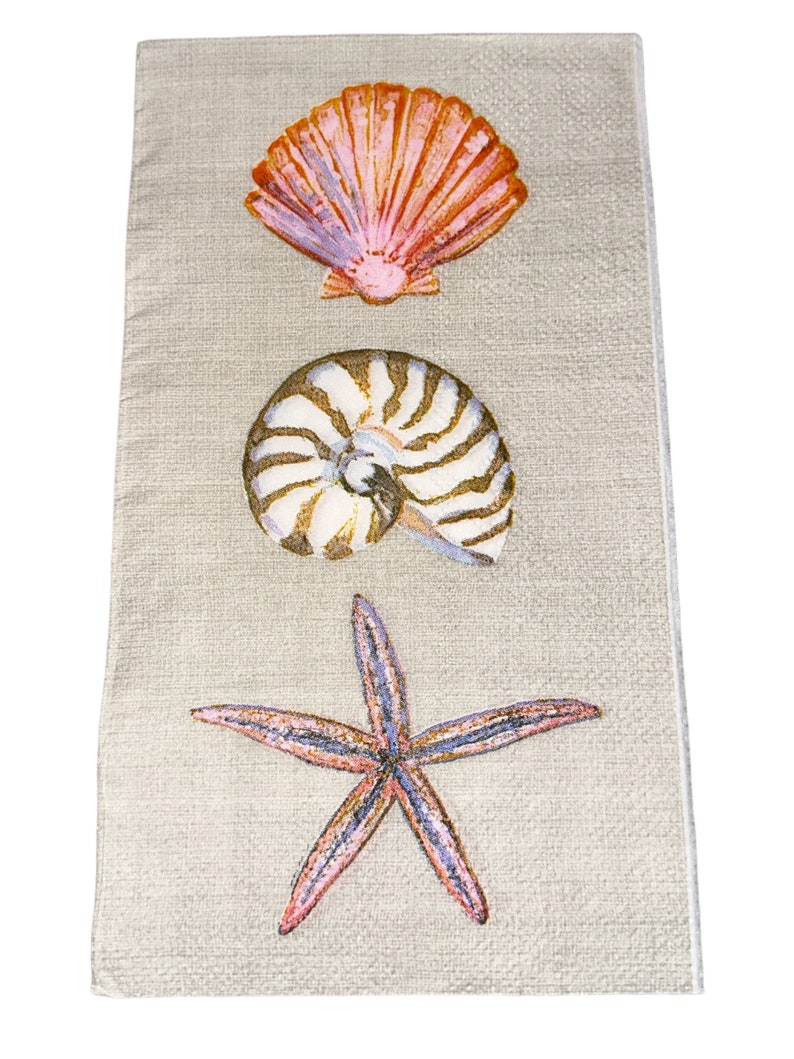 Decoupage Napkins, Shell Napkin, Craft Napkin, Oyster Shell Decoupage ...