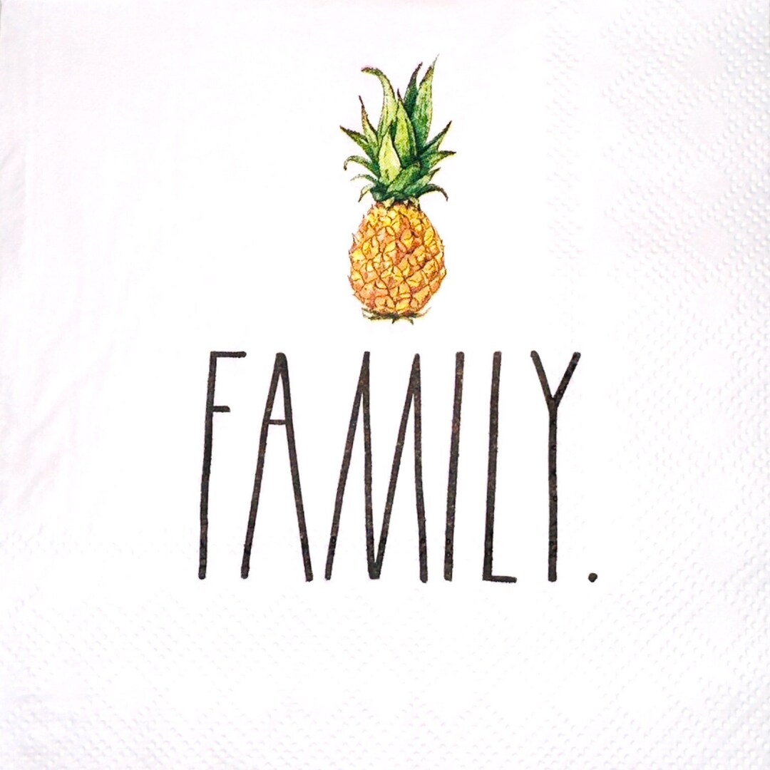 Decoupage Napkins, Family With Pineapple Paper Napkin, Craft Napkin ...