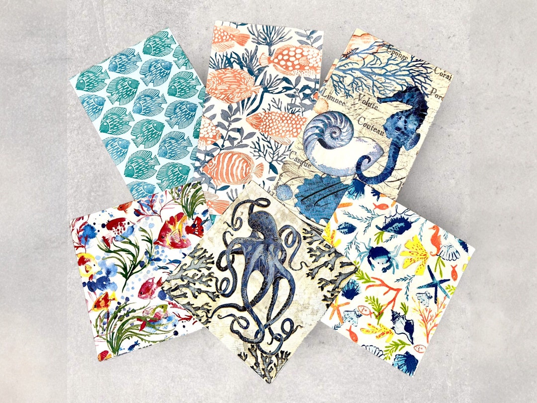 Decoupage Napkins, Ocean Life Bundle, Beach Napkins, Ephemera, Oyster ...