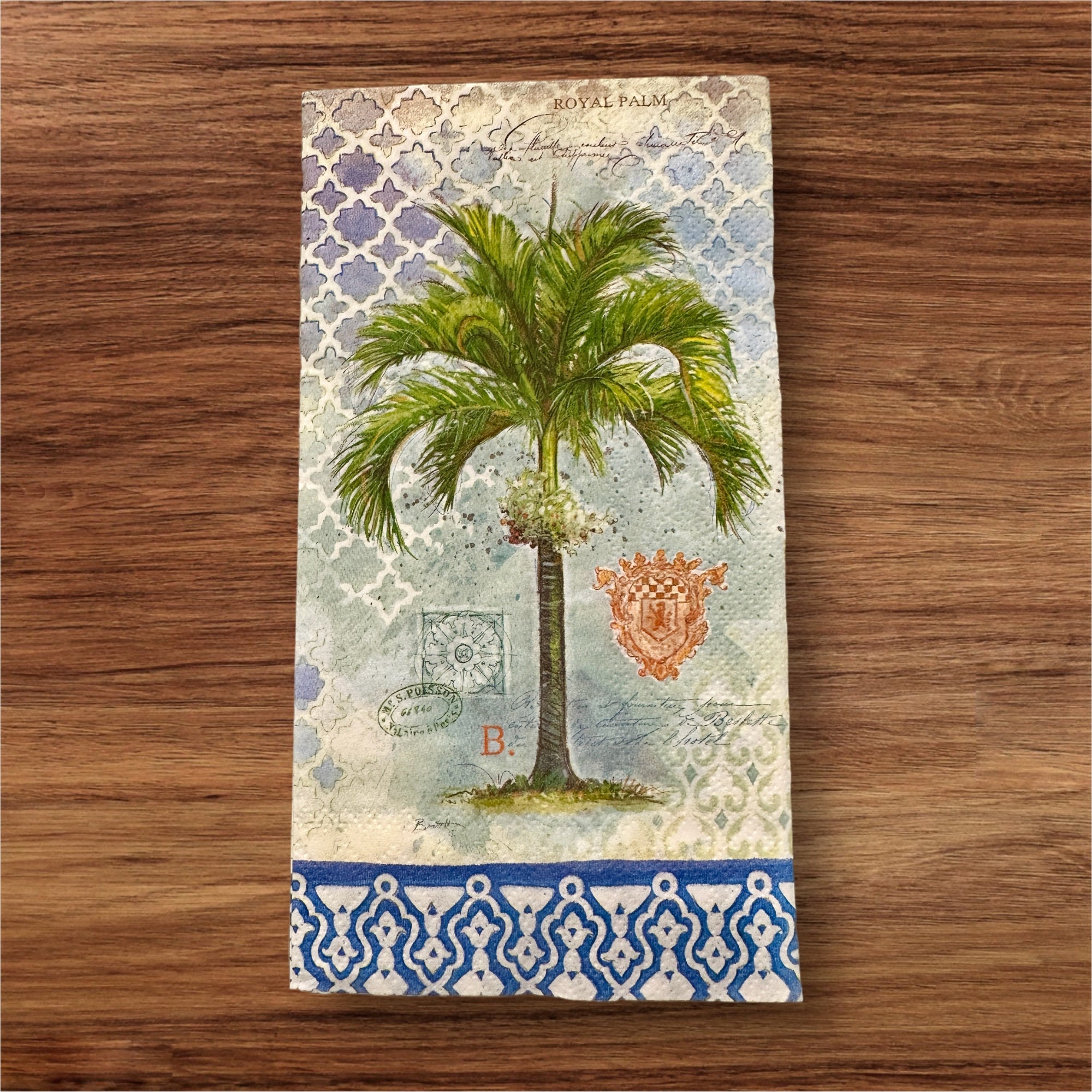 Decoupage Napkins, Tropical Palm Tree Leaf Napkin, Craft Napkin, Oyster ...
