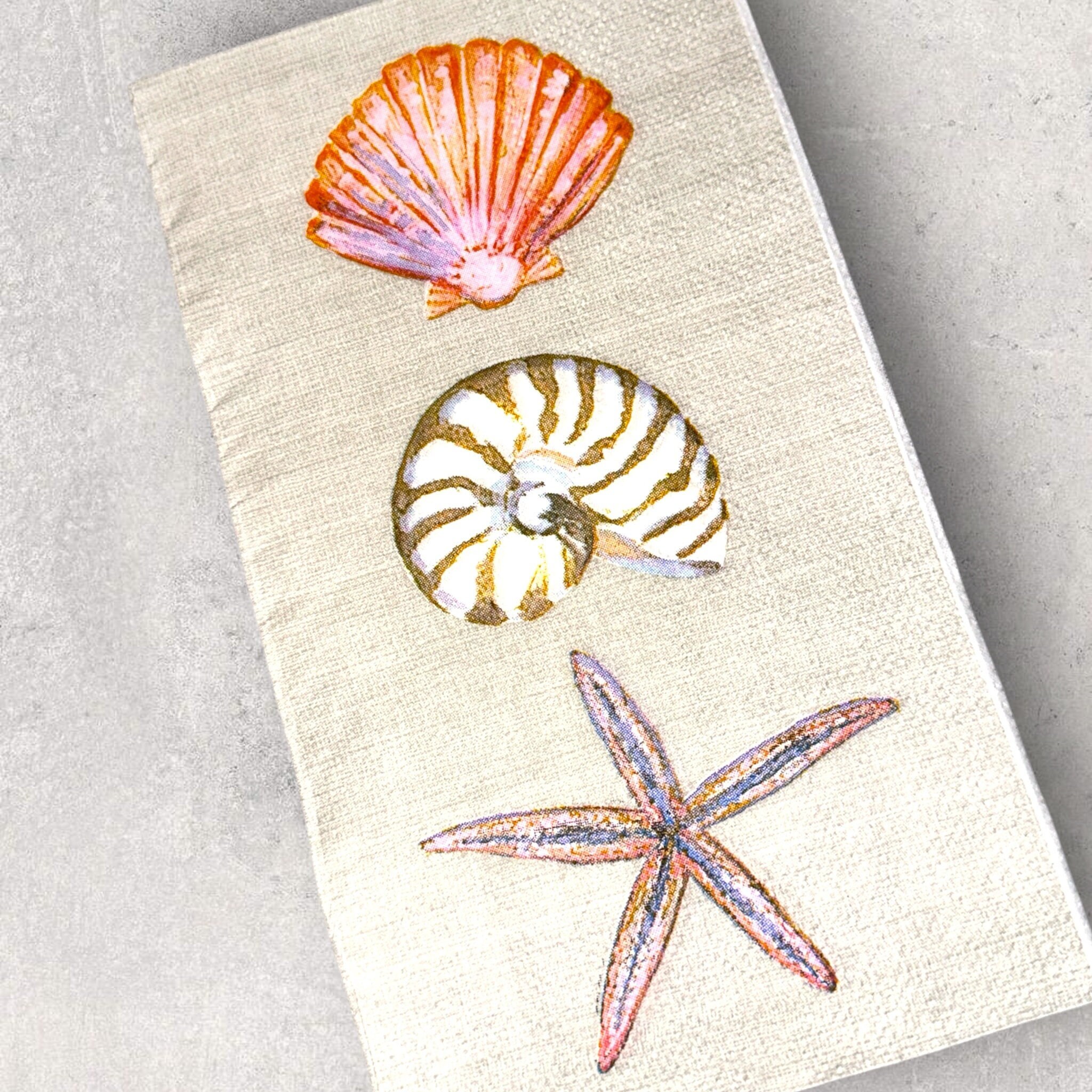 Decoupage Napkins, Shell Napkin, Craft Napkin, Oyster Shell Decoupage ...