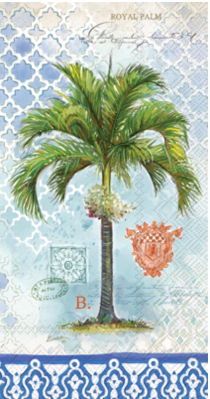 Decoupage Napkins, Tropical Palm Tree Leaf Napkin, Craft Napkin, Oyster ...