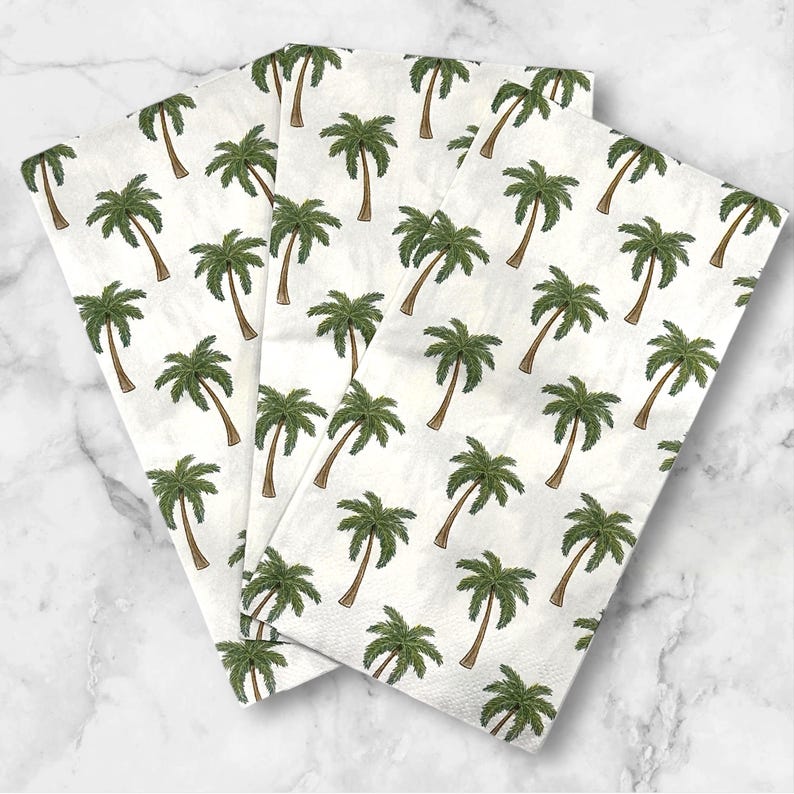 Decoupage Napkins, Tropical Palm Tree Tree Napkin, Craft Napkin, Oyster ...