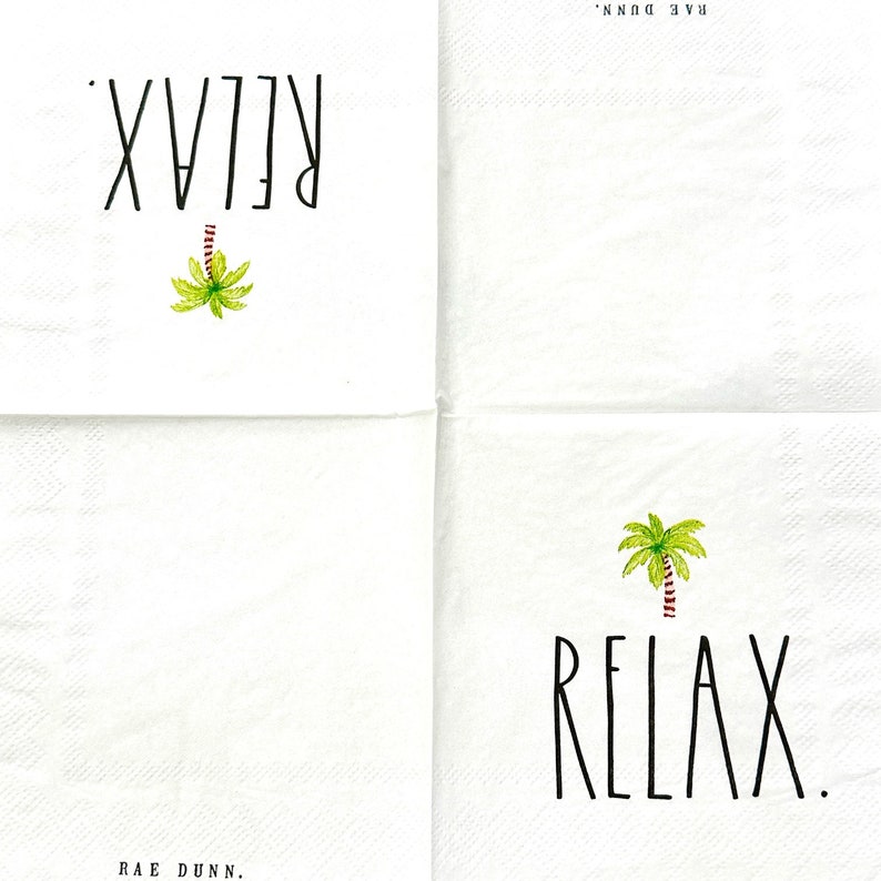Decoupage Napkins, Relax With Palm Tree Paper Napkin, Craft Napkin ...