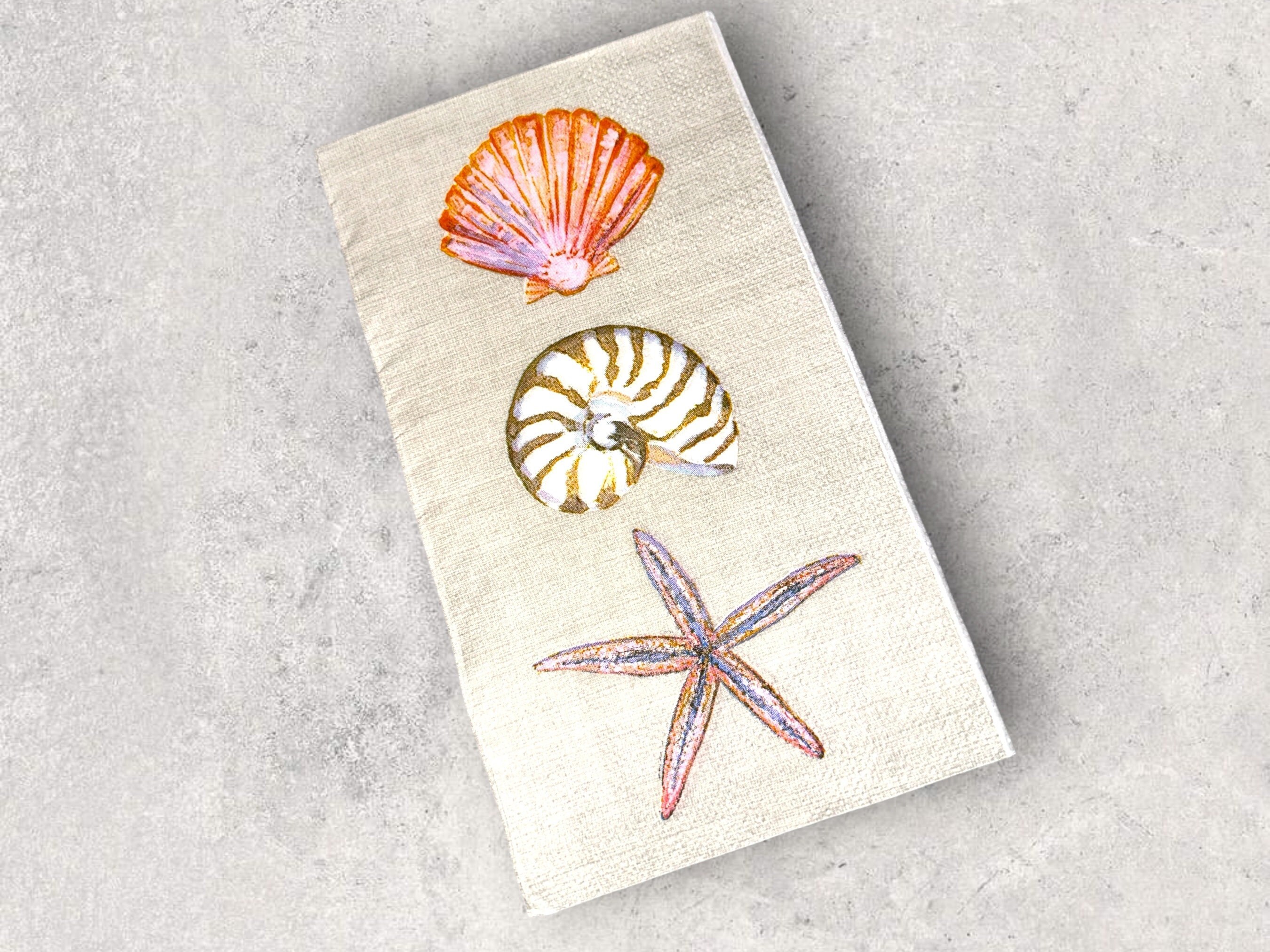 Decoupage Napkins, Shell Napkin, Craft Napkin, Oyster Shell Decoupage ...