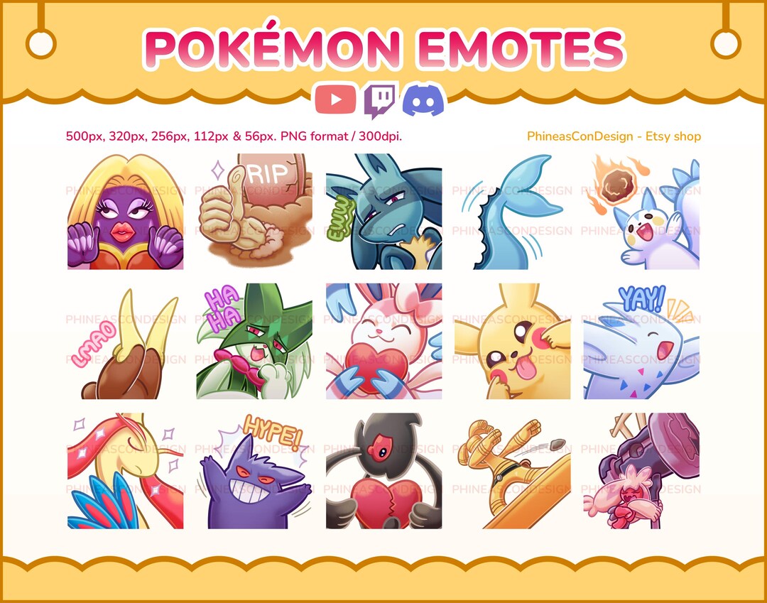 15 Poke Emotes for Discord, Twitch & Youtube | Stream Emotes | Pika ...