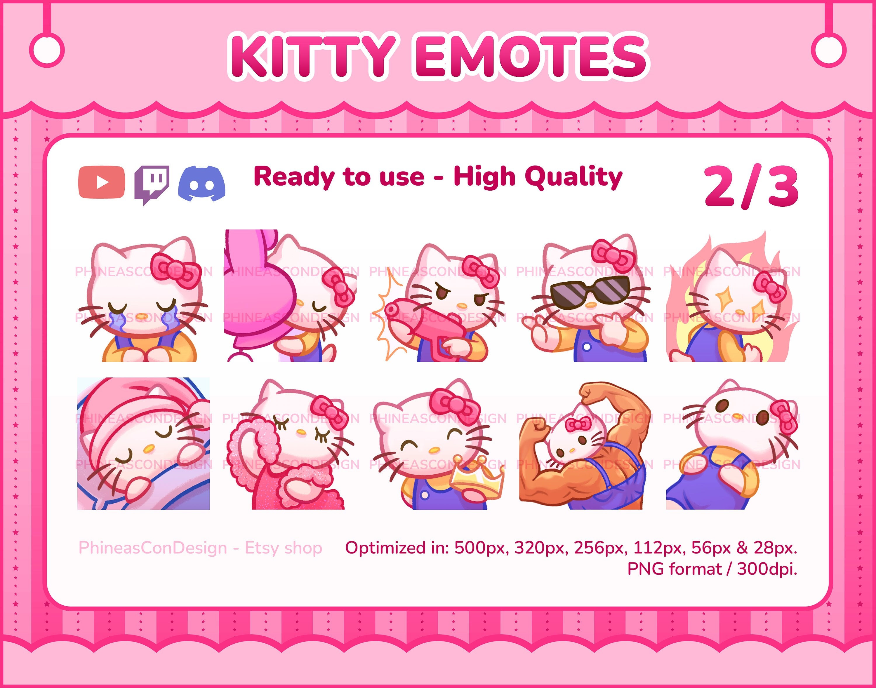 10 Kawaii Kitty Emotes for Discord, Twitch & Youtube | Part 2 of 3 ...