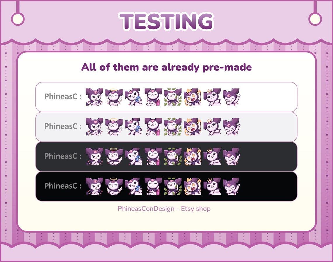 8 Kuro Emotes for Discord, Twitch and Youtube | BEST | Stream Emotes ...