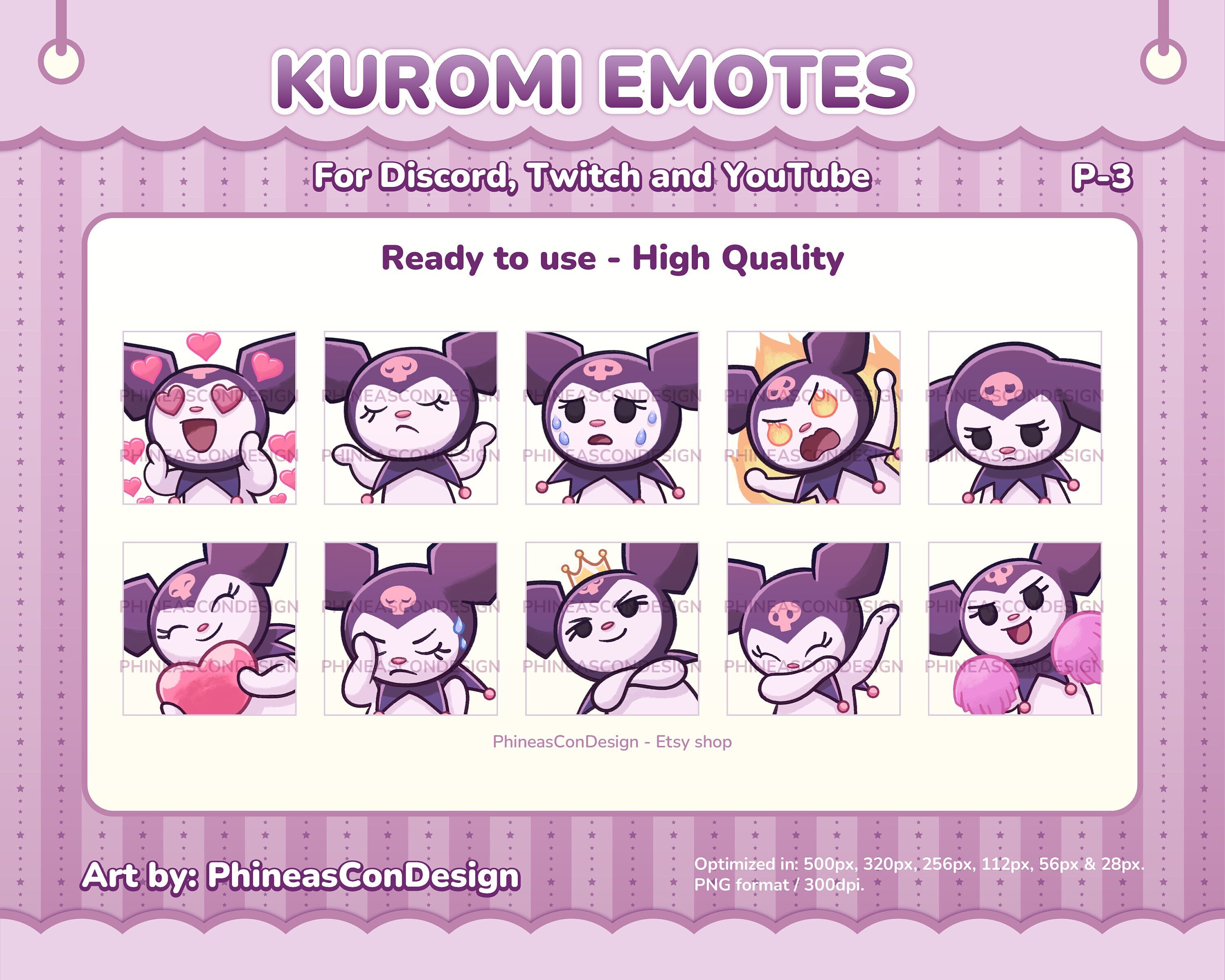 Kuro Emotes 10 for Discord, Twitch and Youtube Part 3 of 3 Stream ...