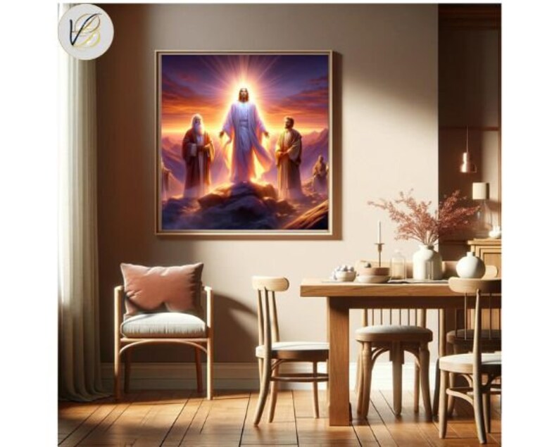 Jesus Transfiguration Artwork, Glowing Jesus Christ Art, Christian AI ...