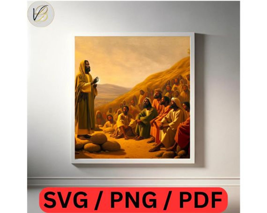 Christian Art PNG, Biblical Art Digital Download, Sermon on the Mount ...