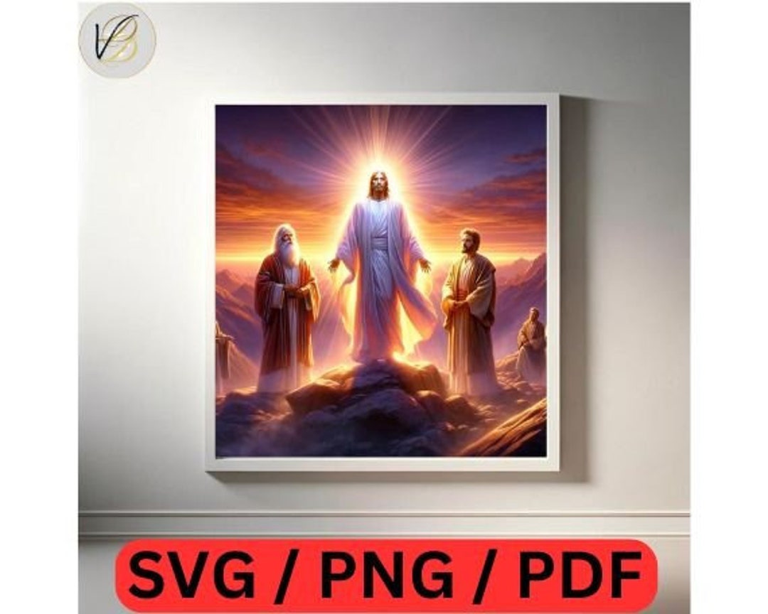 Jesus Transfiguration Artwork, Glowing Jesus Christ Art, Christian AI ...