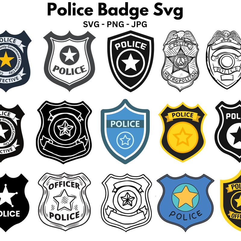 Police Badge Svg - Etsy