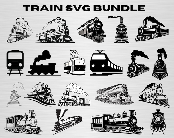 Train SVG Bundle, Train Svg, Locomotive Svg, Train Silhouette, Train ...