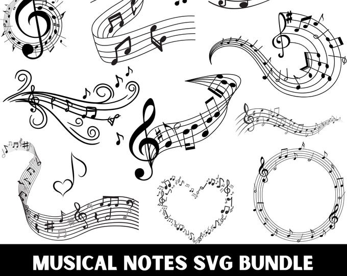 MUSICAL NOTES SVG, Musical Notes Clipart, Music Notes Svg, Musical ...