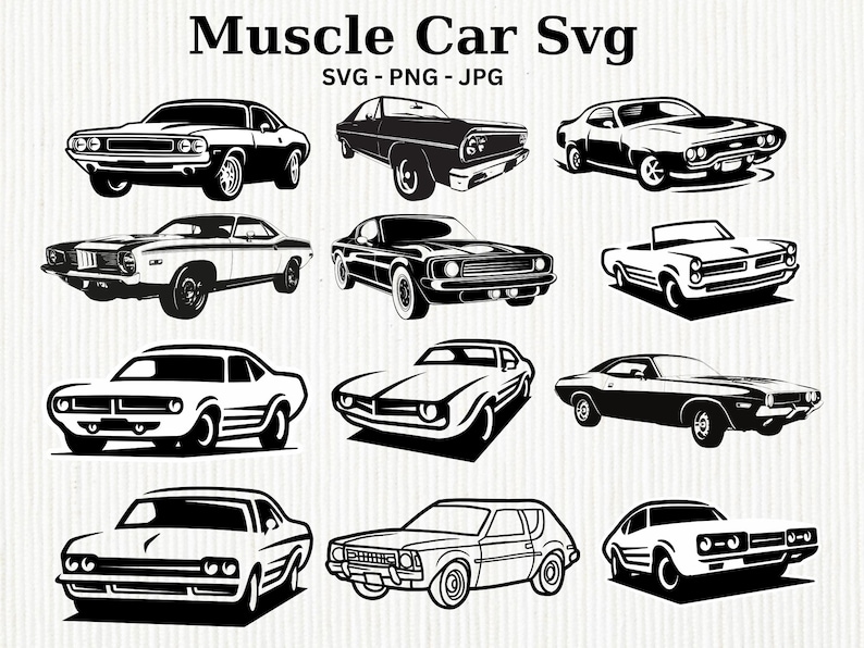 Muscle Car Svg ,muscle Car Clipart , Classic Vintage Car Svg ,race Car ...