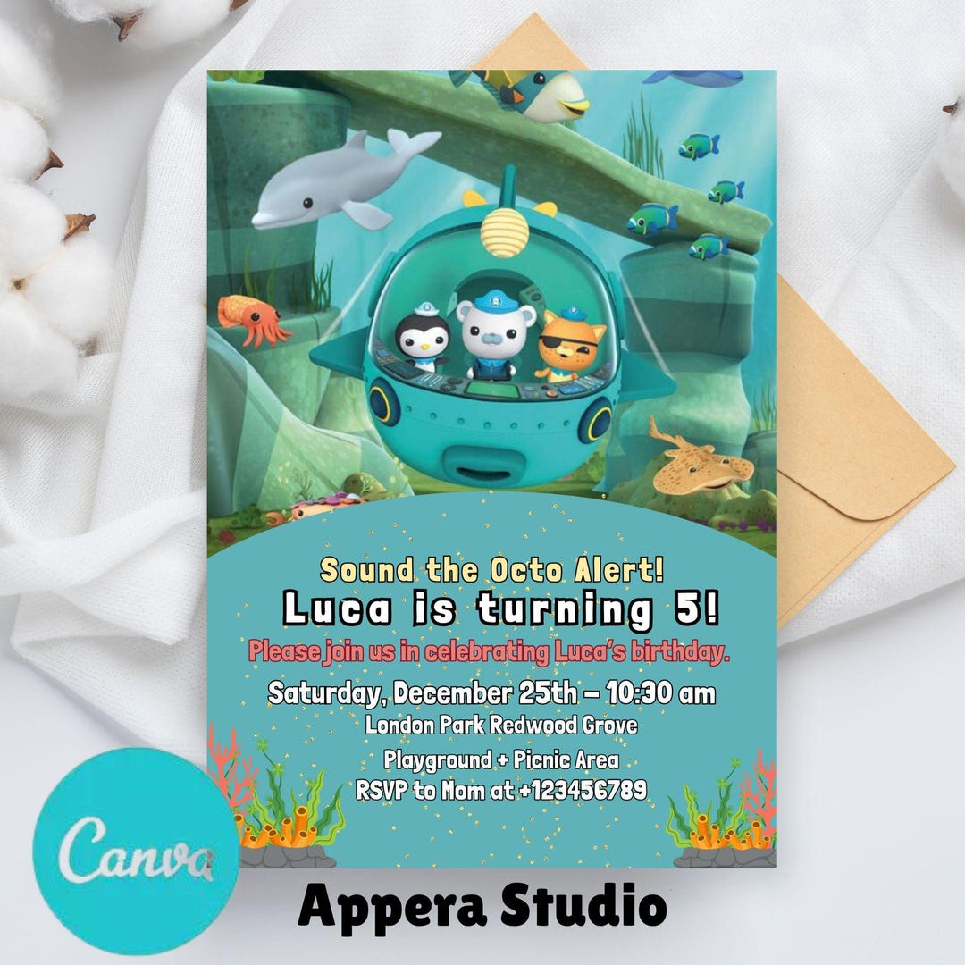 Octonauts Invitation, Printable Editable Birthday Invite, Captain ...