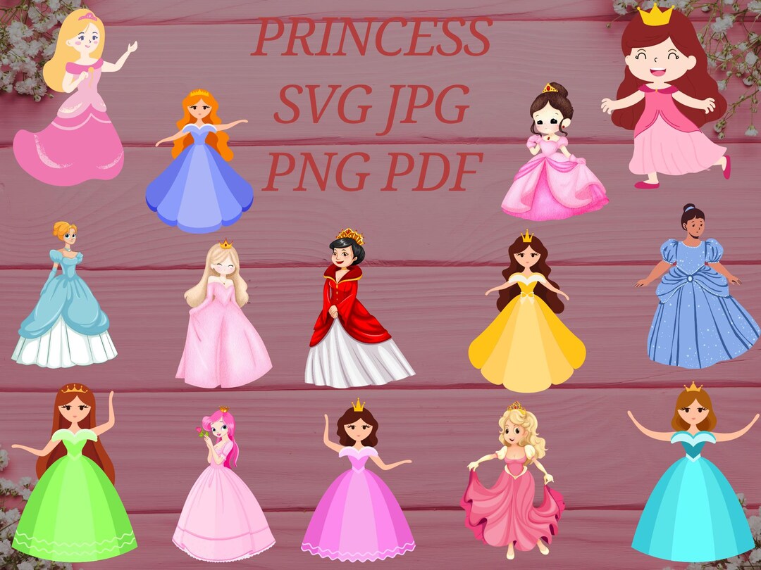 Princess Png Bundle, Watercolour Princess Clippart ,cute Girl ...