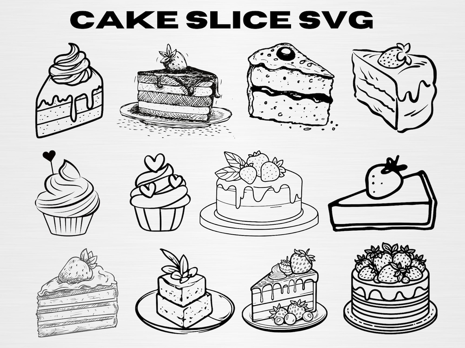 Cake Slice SVG, SVG Files for Cricut, Cake Clipart, Baker Svg, Food ...