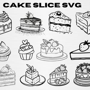 Cake Slice SVG, SVG Files for Cricut, Cake Clipart, Baker Svg, Food ...