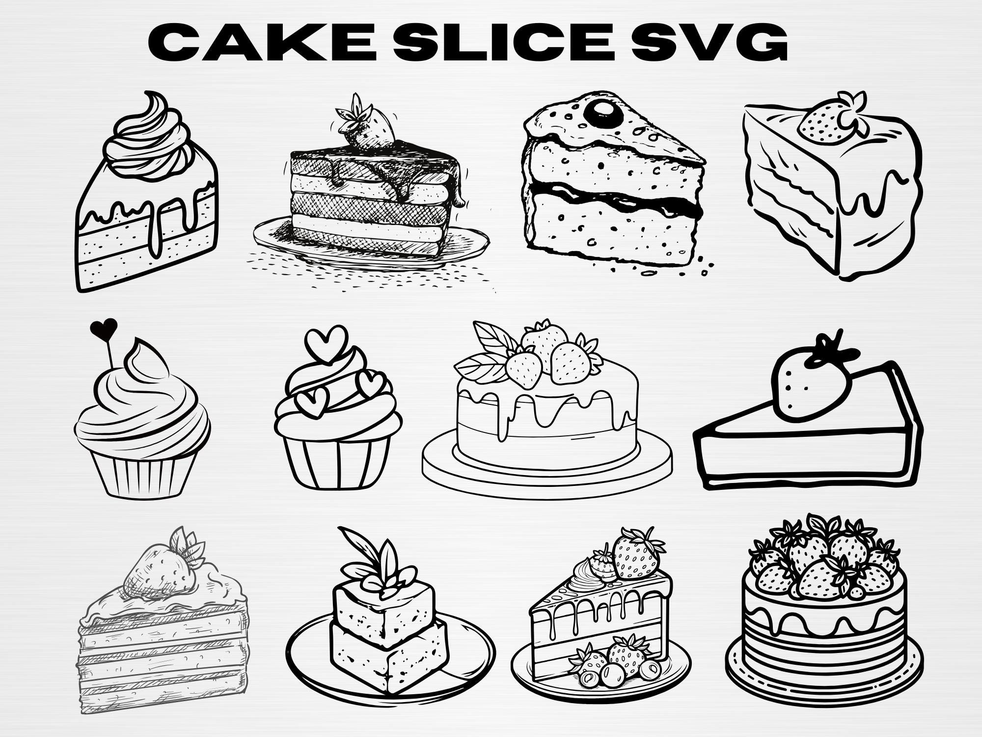 Cake Slice SVG, SVG Files for Cricut, Cake Clipart, Baker Svg, Food ...