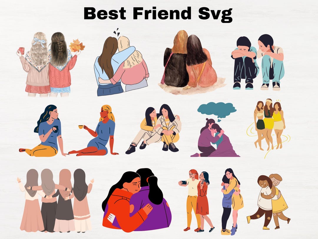 Friends Svg ,friend Svg Bundle, Friendship Svg, Friends Clipart,bestie ...