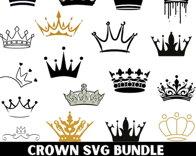 Paquete SVG de corona, Corona de reina SVG, Corona de rey SVG, Corona ...