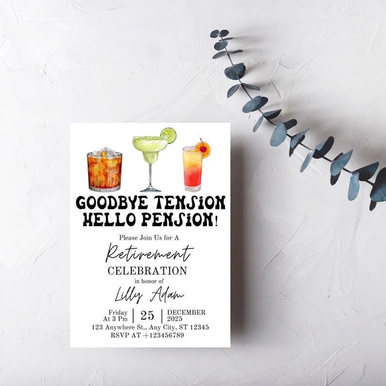 Funny Retirement Invitation | Modern & Simple Retirement Party Invite ...