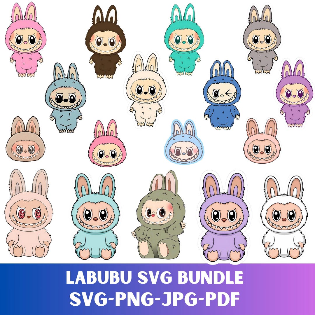 Labubu Designs Svg Png Bundle, Svg, Labubu Png Svg, Vector Digital File ...
