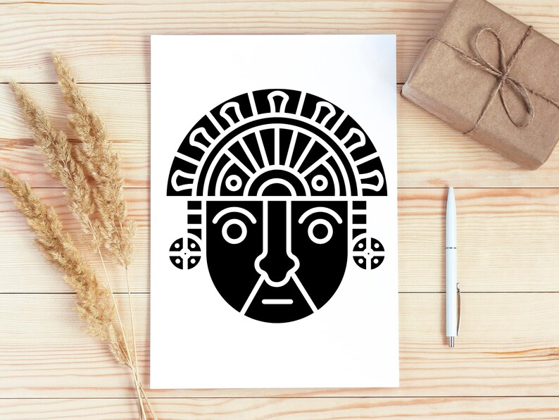 Aztec Svg ,aztec Silhouette, Aztec Vector ,aztec Calendar Svg ,aztec ...