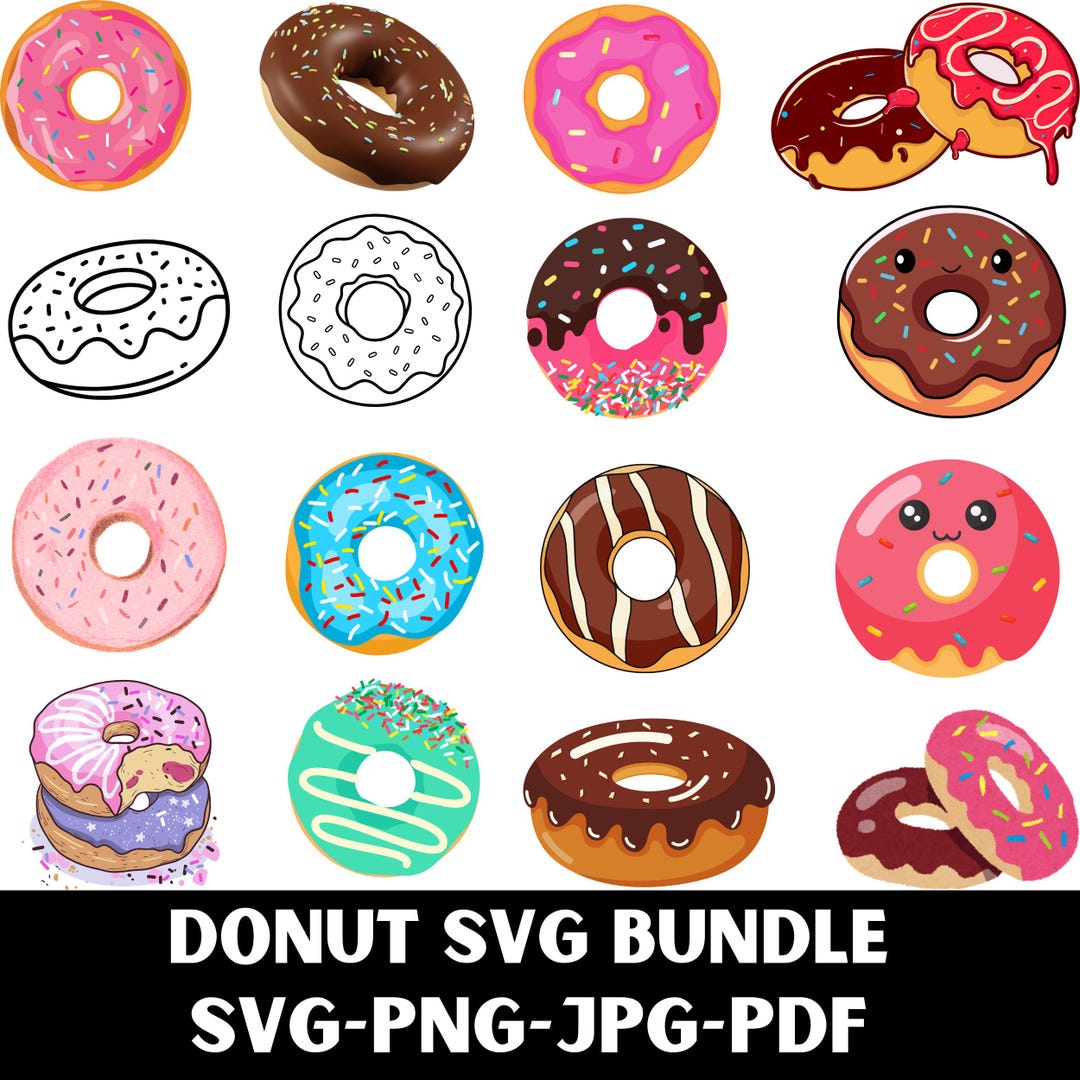 Donut SVG, Donut SVG Bundle, Donut Clipart, Sprinkle Donut Svg File ...