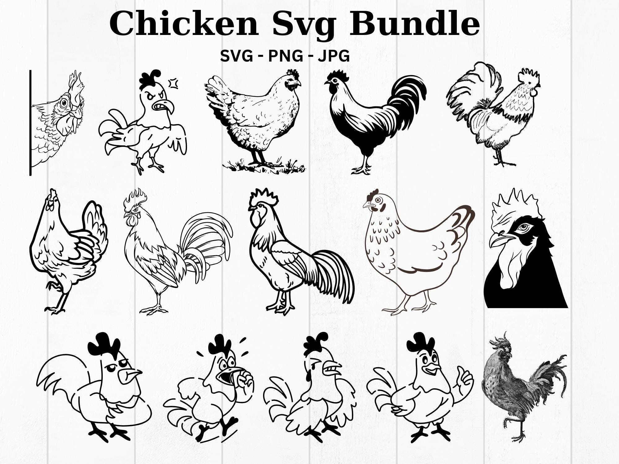 Chicken Svg Bundle ,chicken Svg , Crazy Chicken Svg, Funny Chicken ...