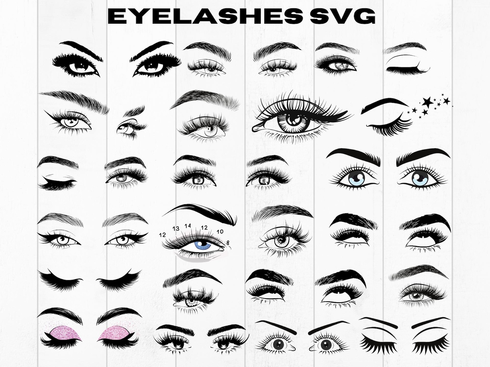 EYELASHES SVG ,lashes Svg ,eyebrows Svg, Eyebrow Silhouette Svg ...