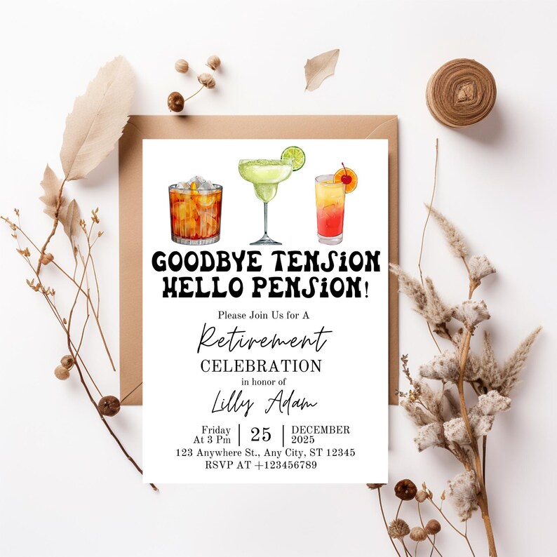 Funny Retirement Invitation | Modern & Simple Retirement Party Invite ...