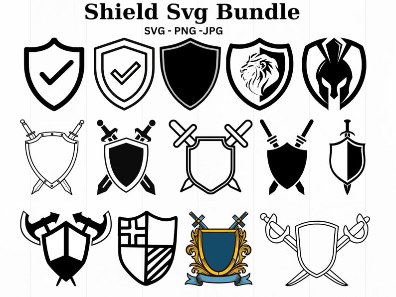 Shield SVG ,shield Svg Bundle, Shield PNG Bundle, Shield Clipart ...