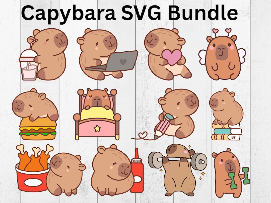 Cute Capybara Svg Bundle, Capybara Png Bundle, Capybara Svg Capybara ...