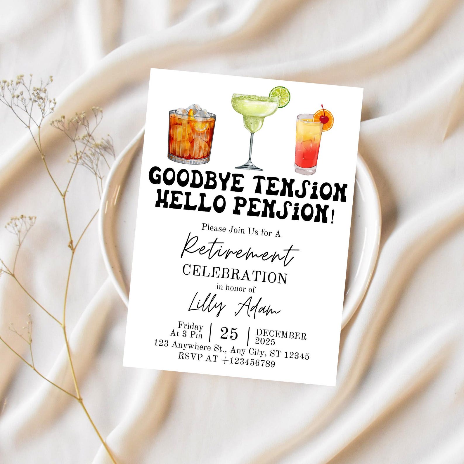 Funny Retirement Invitation | Modern & Simple Retirement Party Invite ...