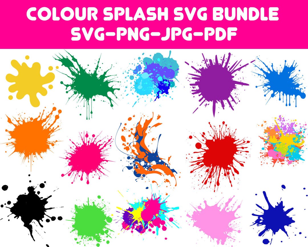 Paint Splatter SVG, Bundle, Paint Splats Svg, Paint Svg, Clipart ...