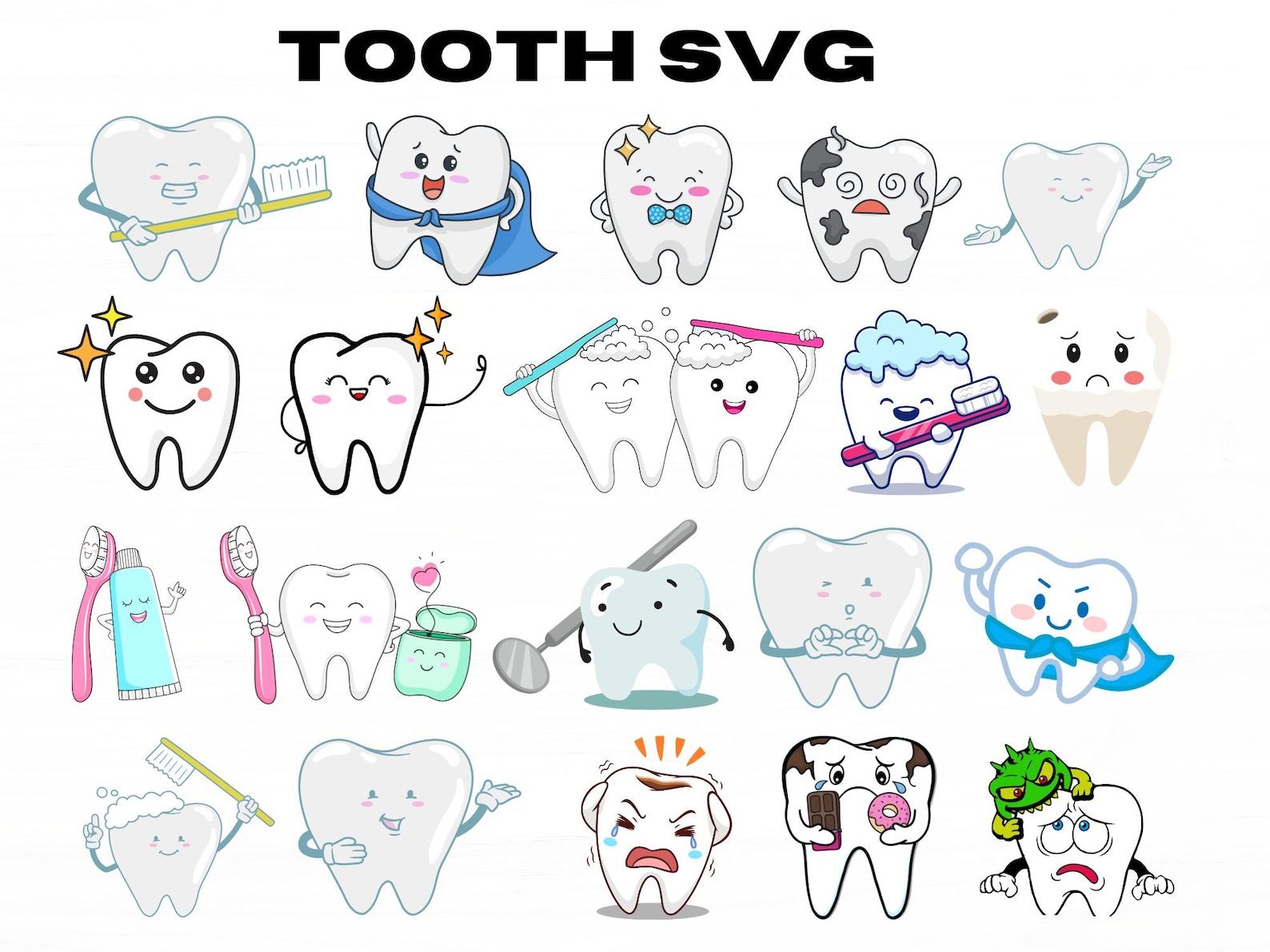 Tooth Svg Bundle ,tooth Svg ,tooth Clipart ,tooth Silhouette ,teeth Svg ...