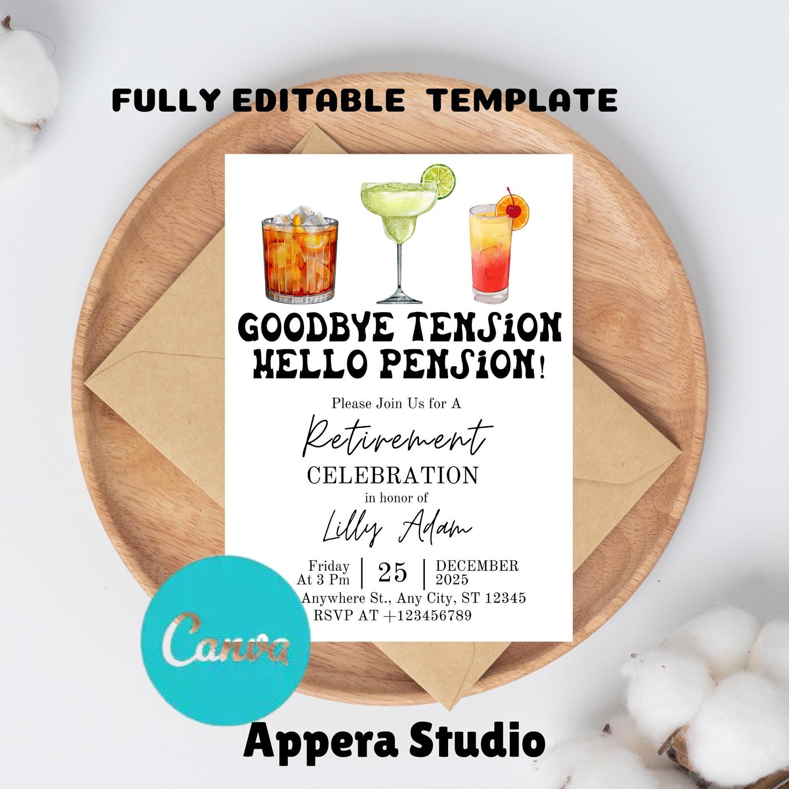 Funny Retirement Invitation | Modern & Simple Retirement Party Invite ...