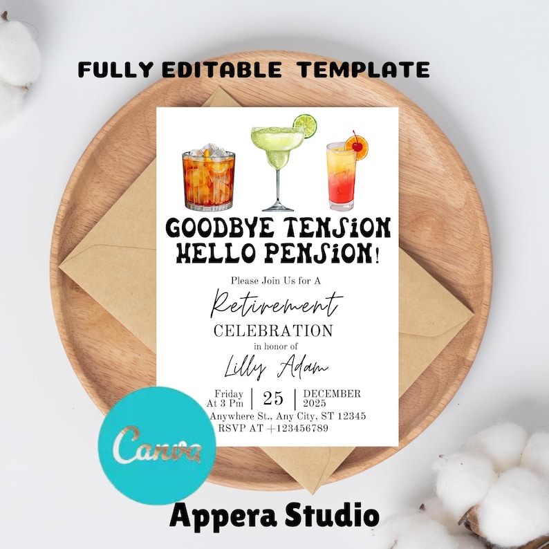 Funny Retirement Invitation | Modern & Simple Retirement Party Invite ...