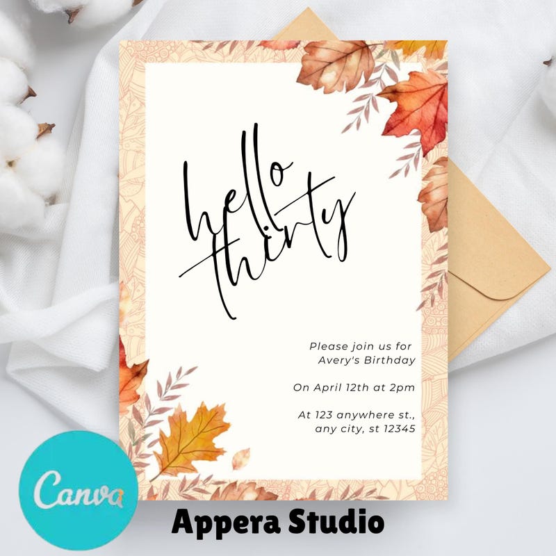 Leaf Invitation - Etsy