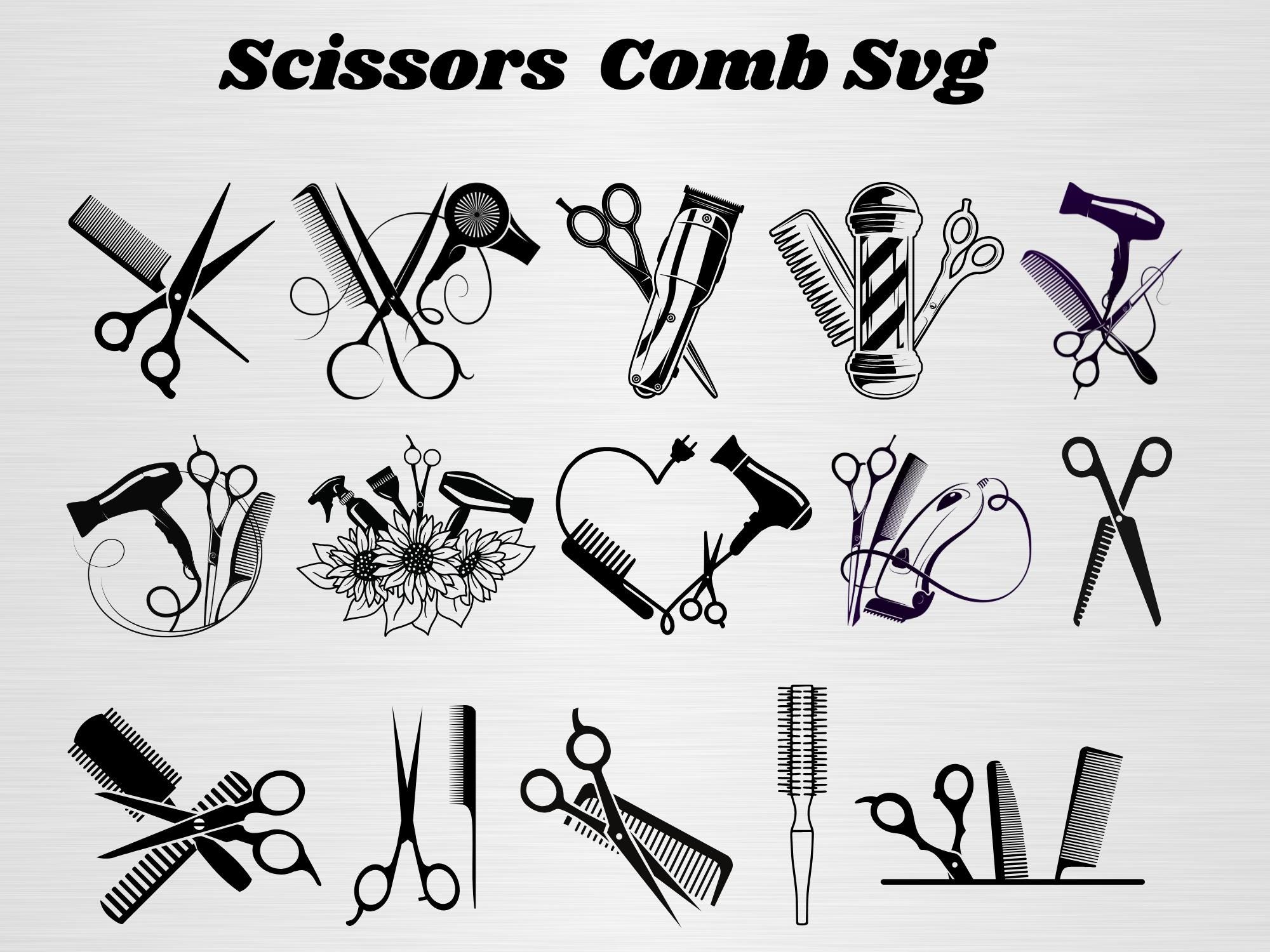 Scissors Comb Svg ,beautician Tools Svg ,hair Dresser Love Svg ,hair ...