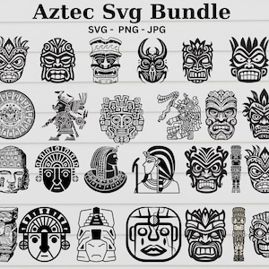 Aztec Svg ,aztec Silhouette, Aztec Vector ,aztec Calendar Svg ,aztec ...