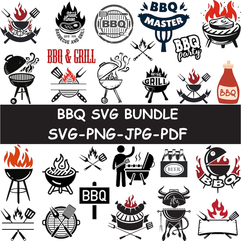 Barbeque SVG Bundle, BBQ Svg Bundle, BBQ Svg, Grilling Svg, Kitchen Svg ...