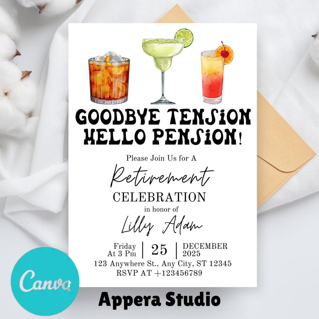 Funny Retirement Invitation | Modern & Simple Retirement Party Invite ...